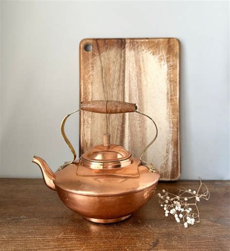 Copper Teapot Vintage Copper Kettle With Wooden Handle Decorative