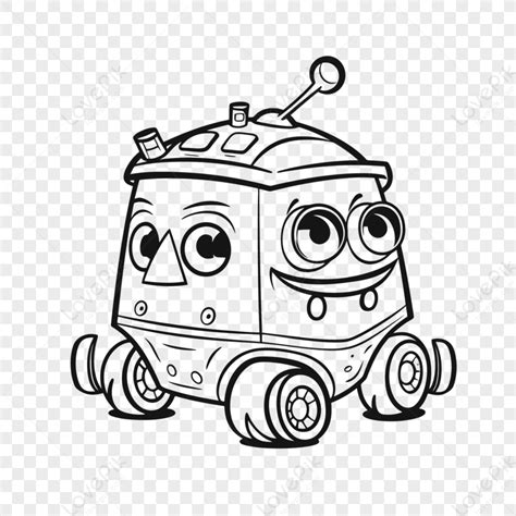 귀엽고 재미있는 만화 로봇 색칠 페이지 개요 스케치 드로잉 벡터쥐 스케치선 그리기 Png 일러스트 무료 다운로드 Lovepik