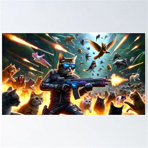 Kitty Commando Terminator Edition Poster For Sale By Ai Depot Redbubble