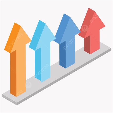 Colorful Arrow Graph Element Presented In 3d Isometric Illustration Vector Element Infographic