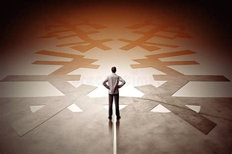 Concept Of Decision Making With A Man Who Must Define The Direction Of