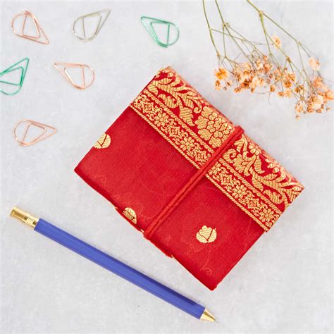 Mini Sari Fabric Notebook Paper High