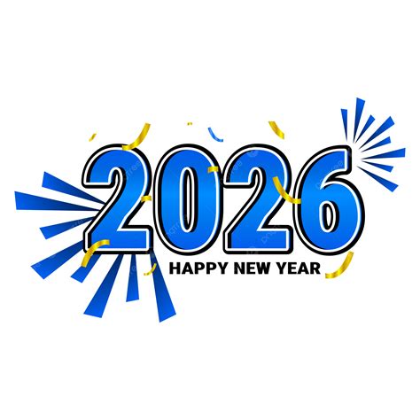 Happy New Year 2026 Blue Text Vector Happy New Year 2026 Happy New