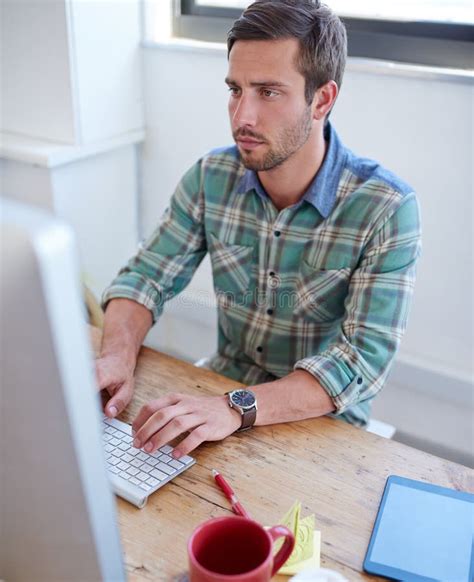 Startup Engineering Or Man On Computer For Information Technology