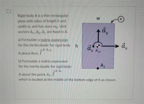 solved rigid body a is a thin rectangular plate with sides