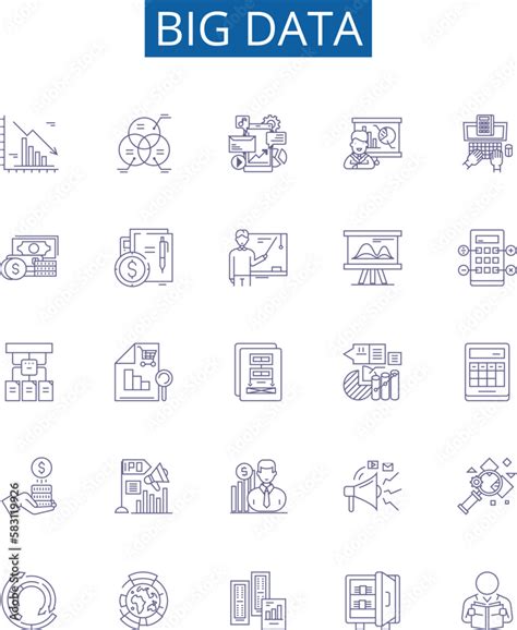 Big Data Line Icons Signs Set Design Collection Of Analytics Storage