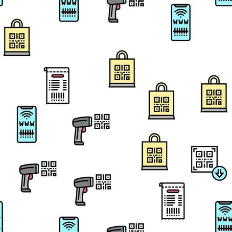 Qr Code Identification Vector Seamless Pattern Vector Art At Vecteezy