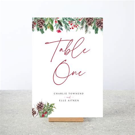 Christmas Wedding Table Plan