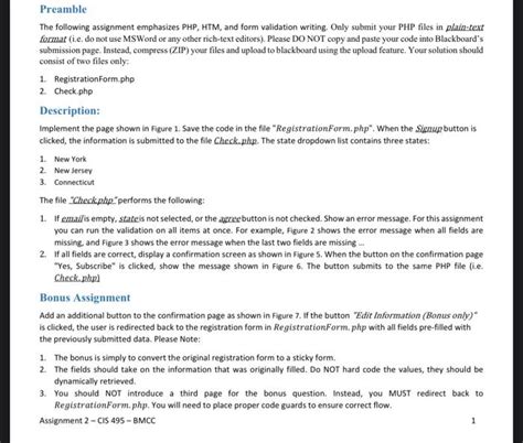 Solved Preamble The Following Assignment Emphasizes Php