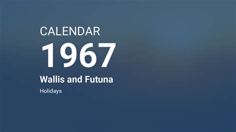 Year 1967 Calendar Wallis And Futuna