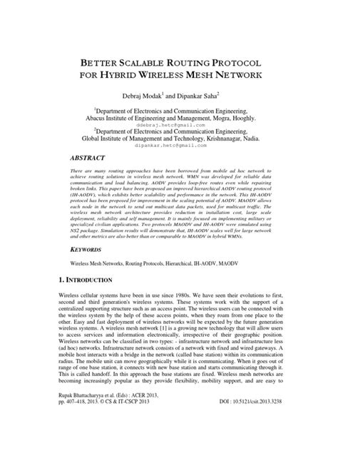 pdf better scalable routing protocol for hybrid wireless mesh network