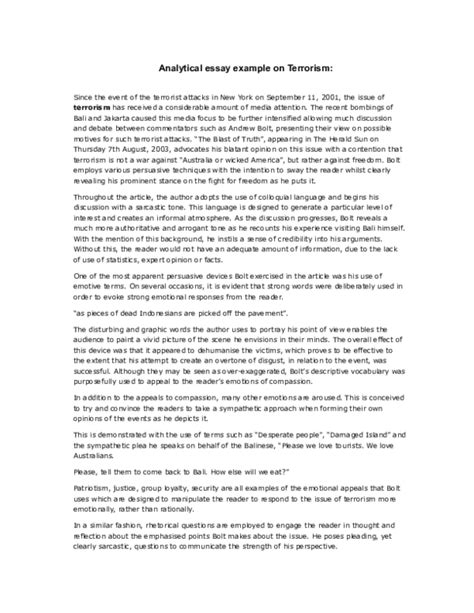 Doc Analytical Essay Example