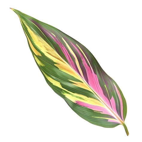 Premium Photo Isolated Ti Plant Leaf With Elongated Pointed Leaf Shape And Multicol On Clean