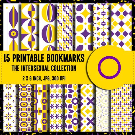 15 Minimalist Intersex Pride Flag Printable Bookmarks Printable 2x6