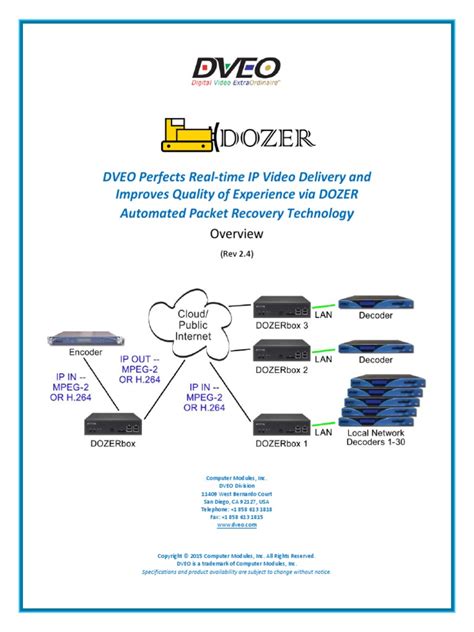 Dozer Technical Overview Pdf Streaming Media Computer Network