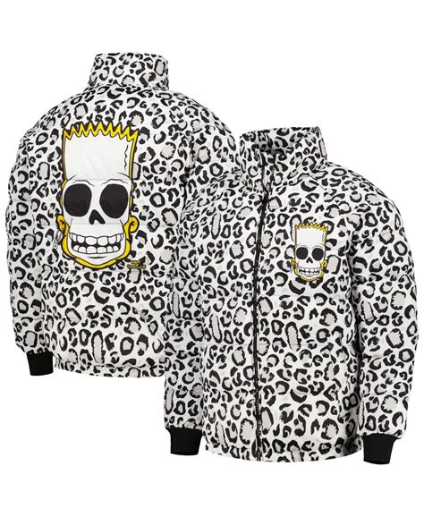 Freeze Max Mens Freeze Max White The Simpsons Bart Leopard Print