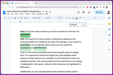 How To Search For A Word In Google Docs On Desktop And Mobile Guiding Tech