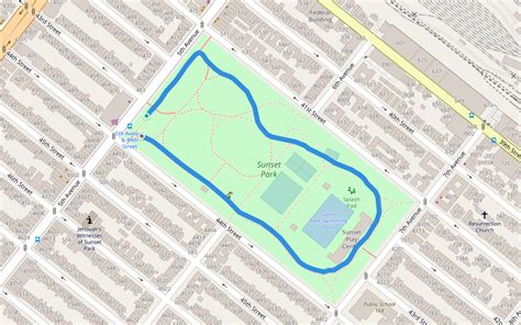Sunset Park In New York Walking Map