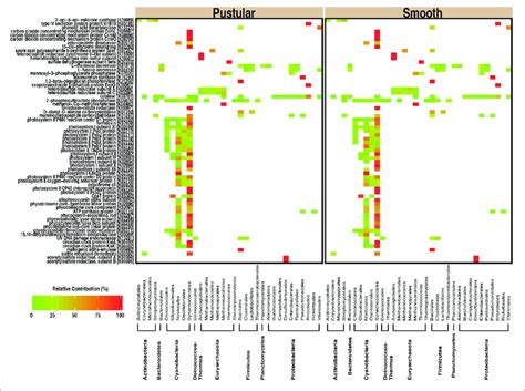 taxa associated with selected functional pathways heatmap showing