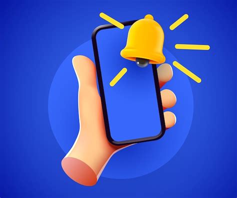 Premium Vector Cute Cartoon Hand Holding Mobile Smartphone New Notification Bell Social Media