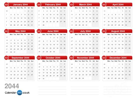 Calendar 2044