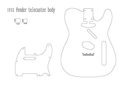 1952 Fender Telecaster Body And Pickguard Plan Svg Pdf Dxf Crv