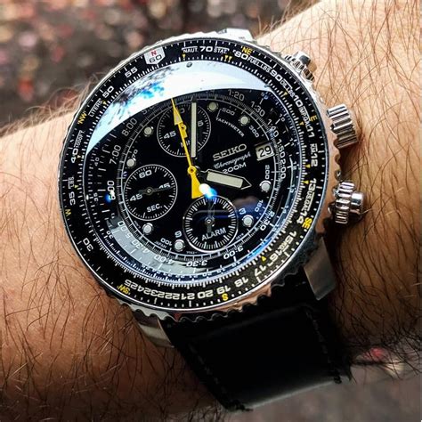 Seiko Mens Pilot Watch Alarm Chronograph Vintage Watches For Men