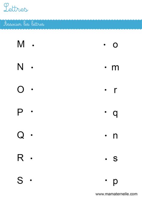 Lettres Associer Les Lettres Ma Maternelle
