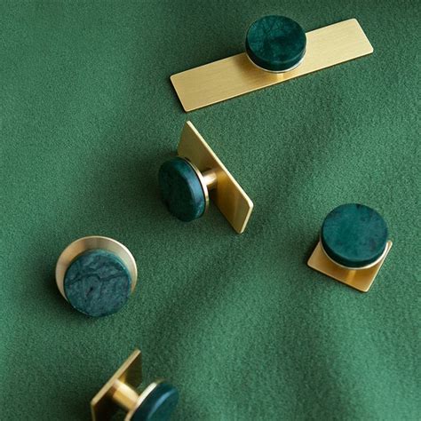 Natural Marble Brass Knob Minimalist Cabinet Knobs Furniture