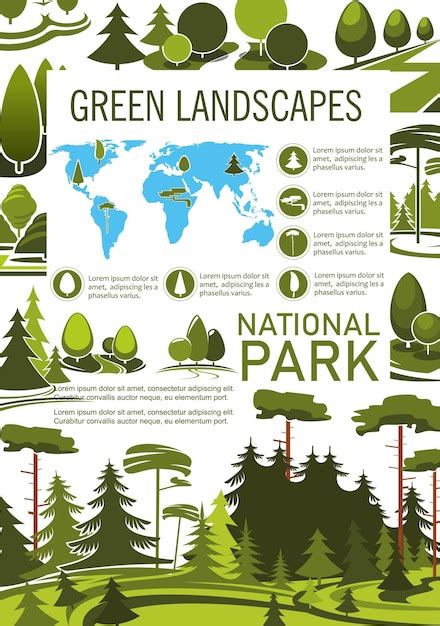Premium Vector Park Tree Poster For Landscape Architecture Design