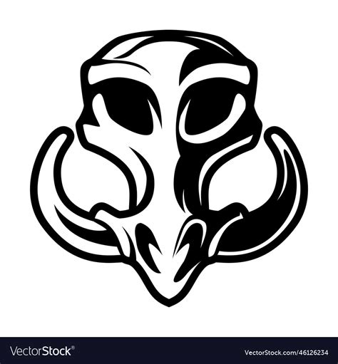 Warthog Head Skull Logo Design Template Royalty Free Vector