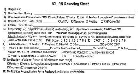 Multidisciplinary Rounds Template