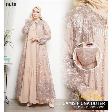 Jual Gamis Outer Lepas Fiona M 3l Gamis Tile Busui Gamis Jumbo Ld 130