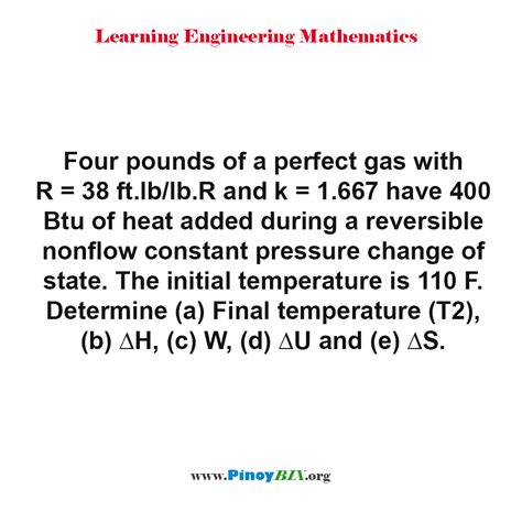 Review Problem Solving In Isobaric Process 01