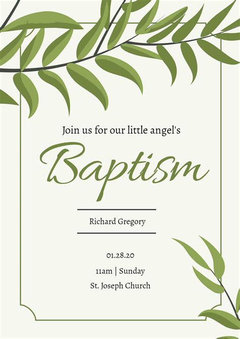 Blank Baptism Invitation Templates