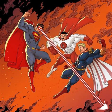 Superman Homelander And Omni Man Superhero Omni Man And Superman