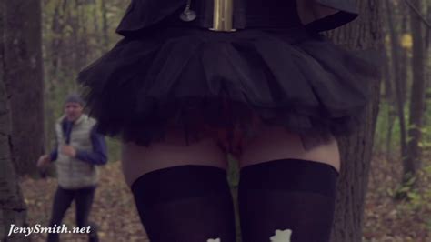Jeny Smith Wearing Hot Witch Costume In The Woods 14 Photos