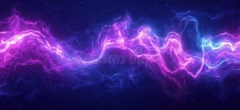 Vibrant Electric Waves In Purple And Blue Hues Dynamic Energy Flow Abstract Digital Art