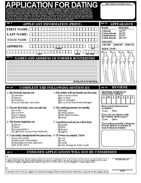 Date Aplication Form Friend Application Best Friend Application