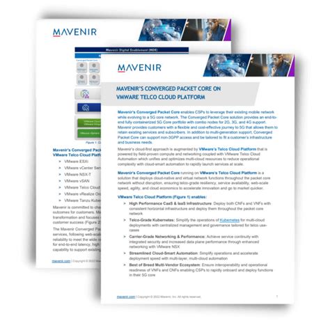 Mavenir Converged Packet Core On Vmware Telco Cloud Platform Mavenir