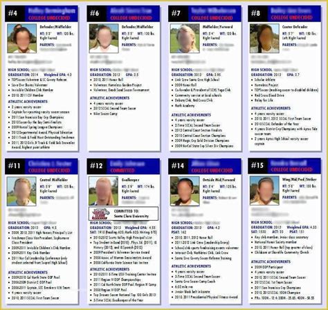 Blank Softball Team Profile Template