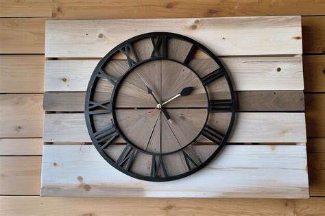 Premium Photo Diy Rustic Wooden Clock