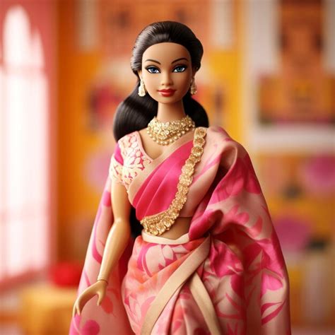 Premium Photo Indian Elegance Barbies Cultural Tribute In Exquisite