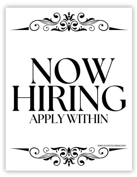 Now Hiring Sign Printable Free Pdf Downloads Simply Love Coloring