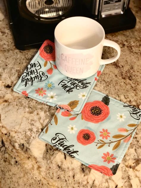 Fabric Mug Rug Funny Mug Rug Fuckity Fuck Fuck Ts Fabric Drink Coasters Snarky Ts For