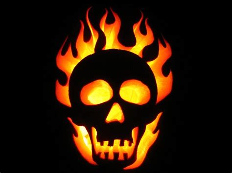 Flaming Skull 2008 Pumpkin Carving Kits Amazing Pumpkin Carving