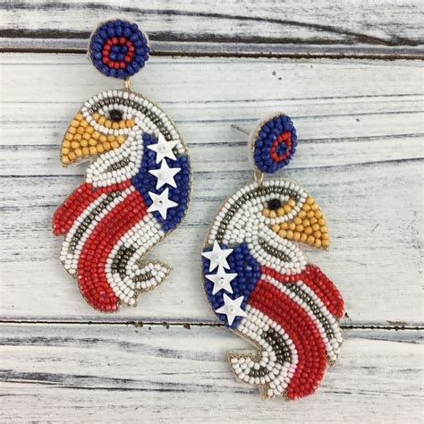 Beaded Eagle Earrings
