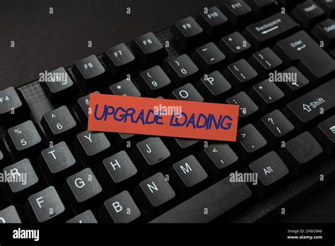 Hand Writing Sign Upgrade Loading Concept Meaning Advancement Of
