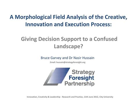 Ppt A Morphological Field Analysis Of The Creative Innovation And