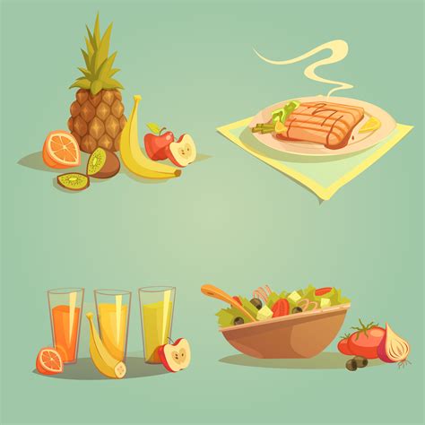 Personajes De Dibujos Animados De Comida